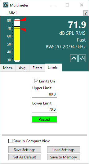 Using Limits in the Multimeter – Listen Inc